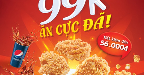 KFC giới thiệu chương trình khuyến mãi “99K – Ăn cực đã” dành cho 2 người